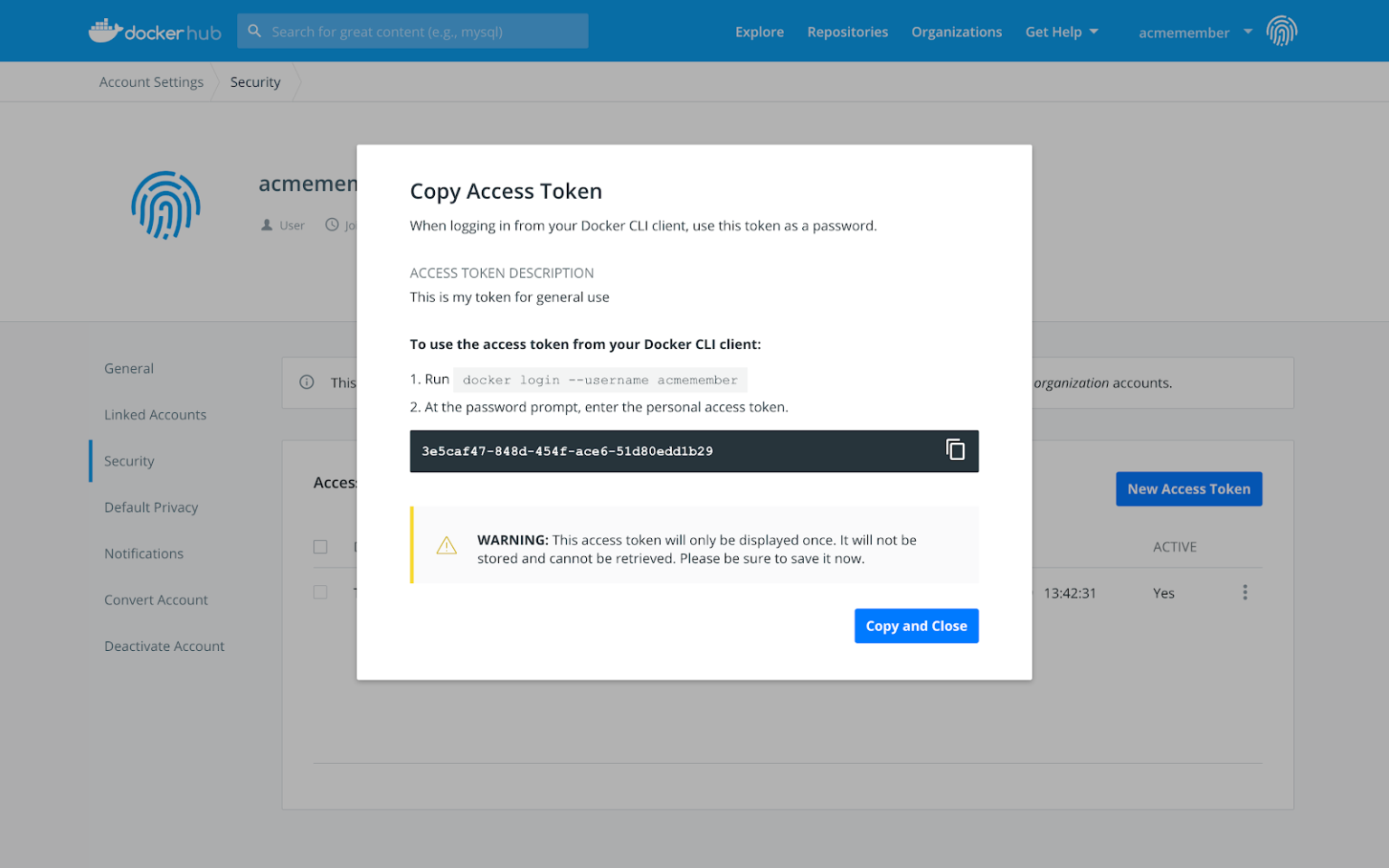 New In Docker Hub Personal Access Tokens Docker