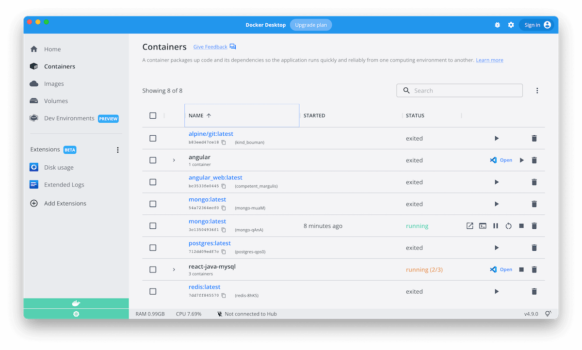 New Extensions and Container Interface Enhancements in Docker Desktop 4 ...