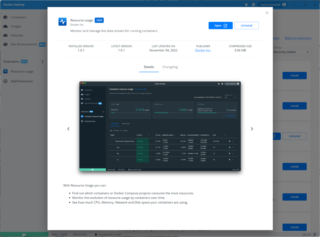 How To Use The Resource Usage Docker Extension