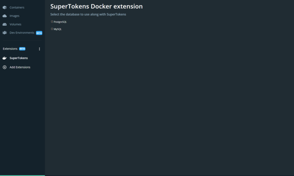 How to Use the SuperTokens Docker Extension