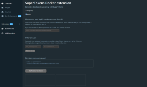 How to Use the SuperTokens Docker Extension