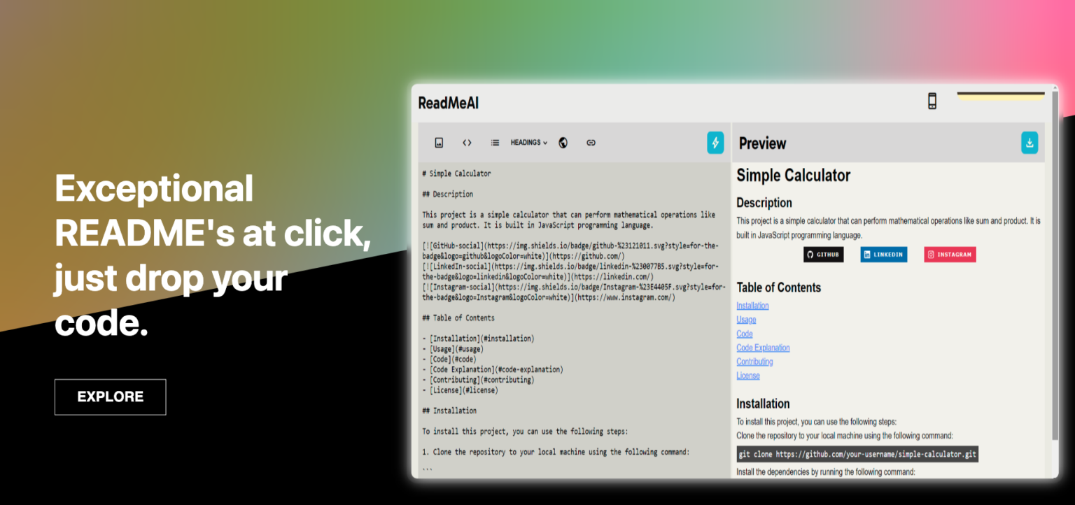 ReadMeAI: An AI-powered README Generator for Developers | Docker