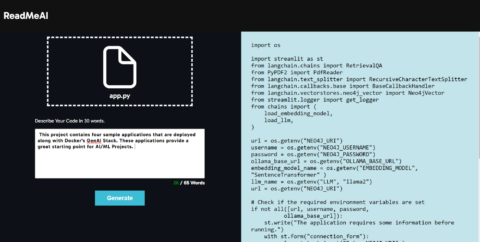ReadMeAI: An AI-powered README Generator for Developers | Docker