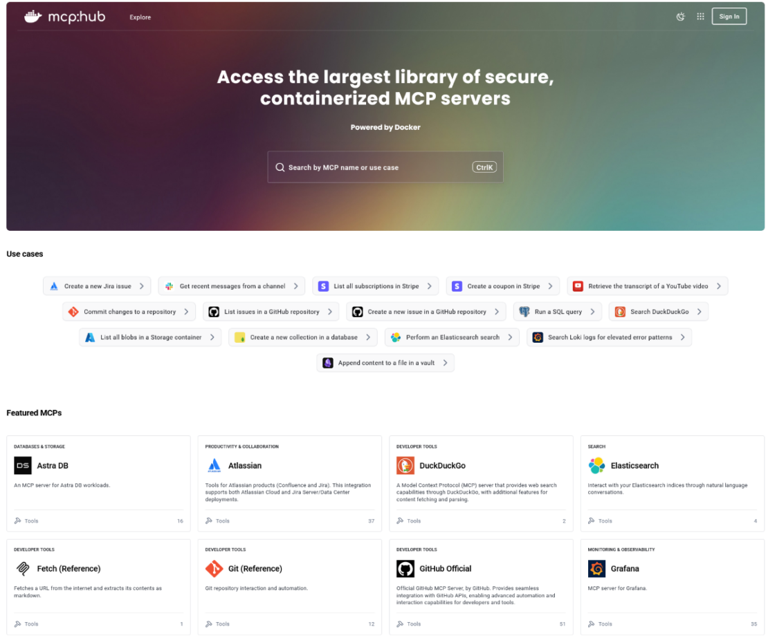 Docker MCP Catalog: Discover and Run Secure MCP Servers | Docker