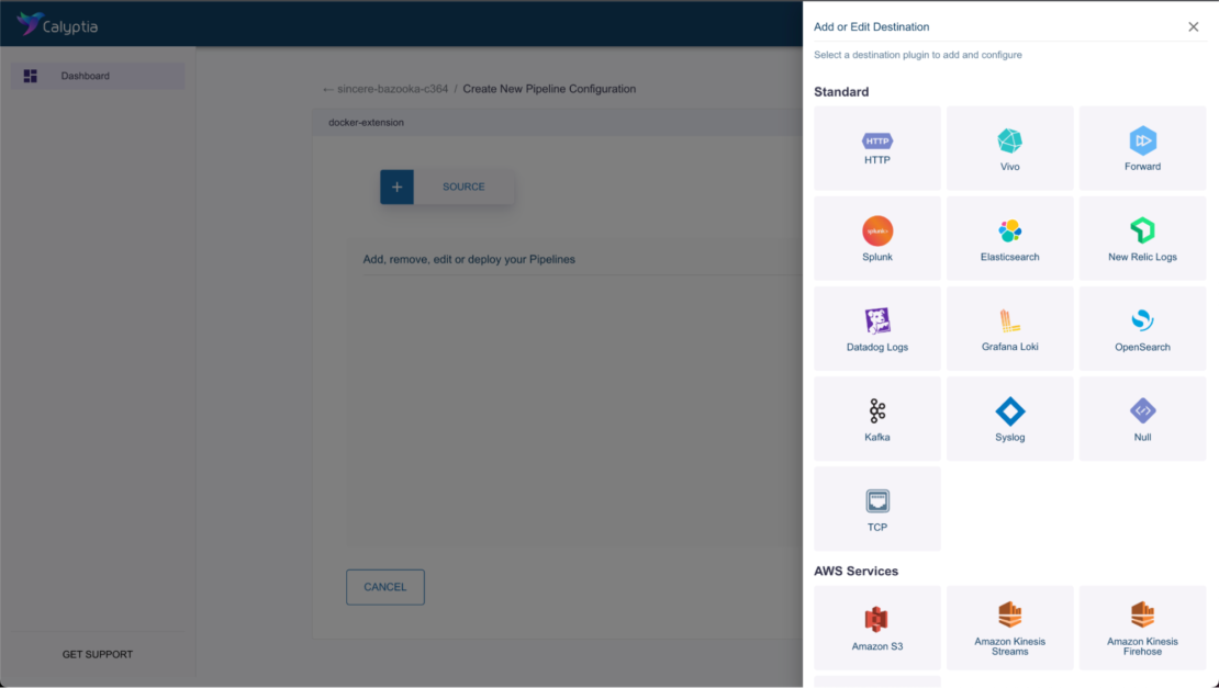 Calyptia コア Docker 拡張機能の使用方法