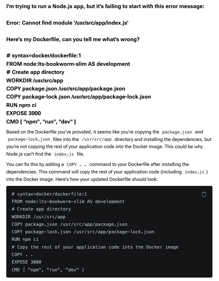 DockerのドキュメントにAI搭載のアシスタントが登場 | Docker