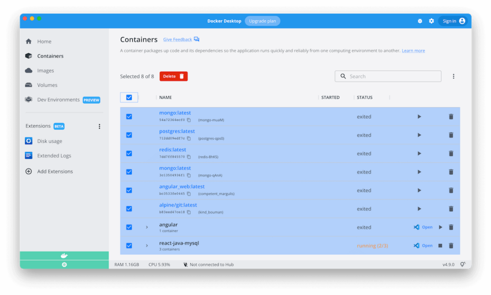 New Extensions and Container Interface Enhancements in Docker Desktop 4 ...