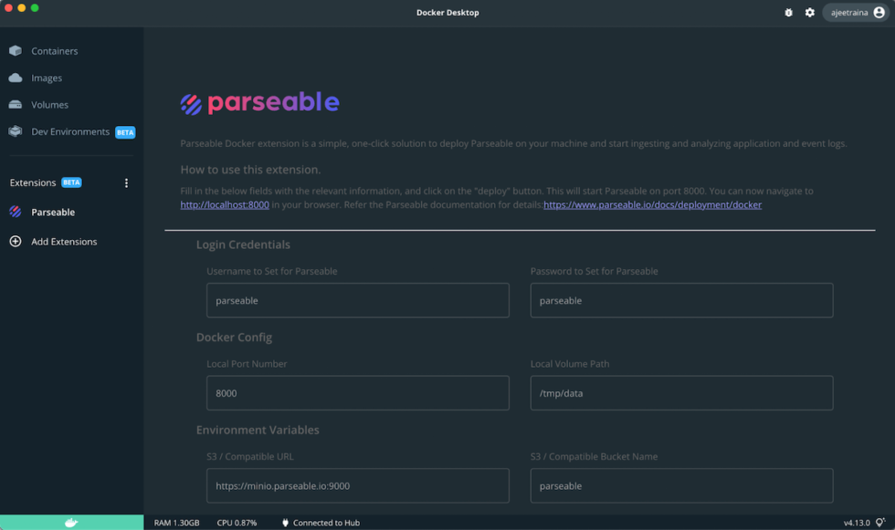 Enable Cloud-Native Log Observability With Parseable | Docker